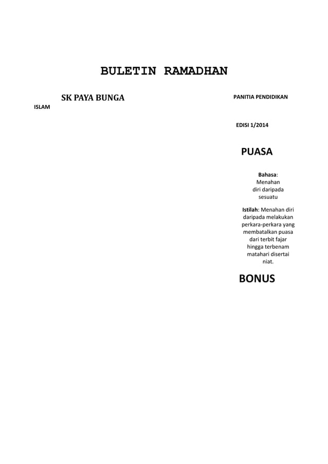 Buletin ramadan 1 (1) | PDF