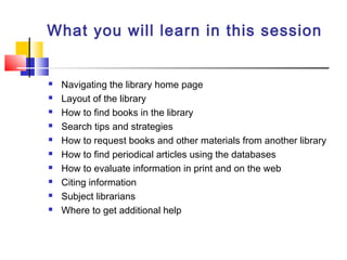 Buley Library Research Basics | PPT