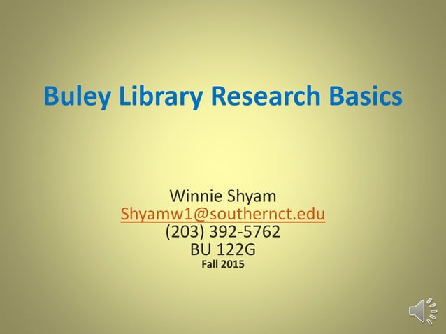 Buley Library Research Basics | PPT