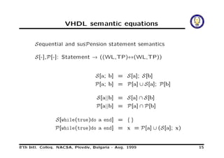 The mixed-signal modelling language VHDL-AMS and its semantics (ICNACSA 1999) | PPT