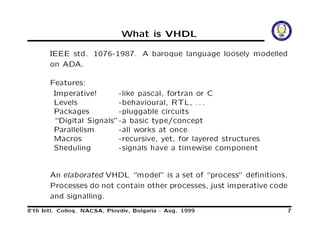 The mixed-signal modelling language VHDL-AMS and its semantics (ICNACSA 1999) | PPT