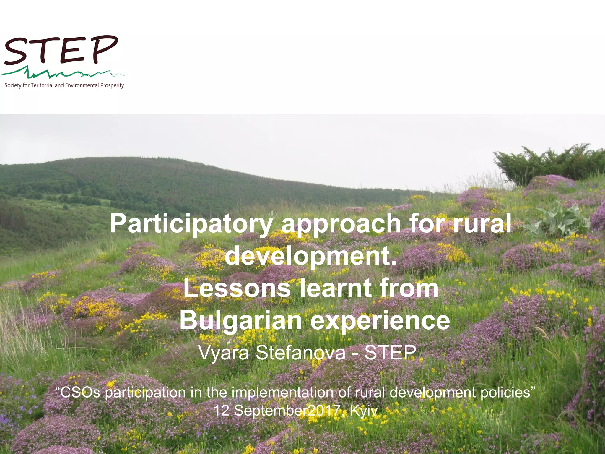 Participatory approach for rural development, Vyara Stefanova | PPT