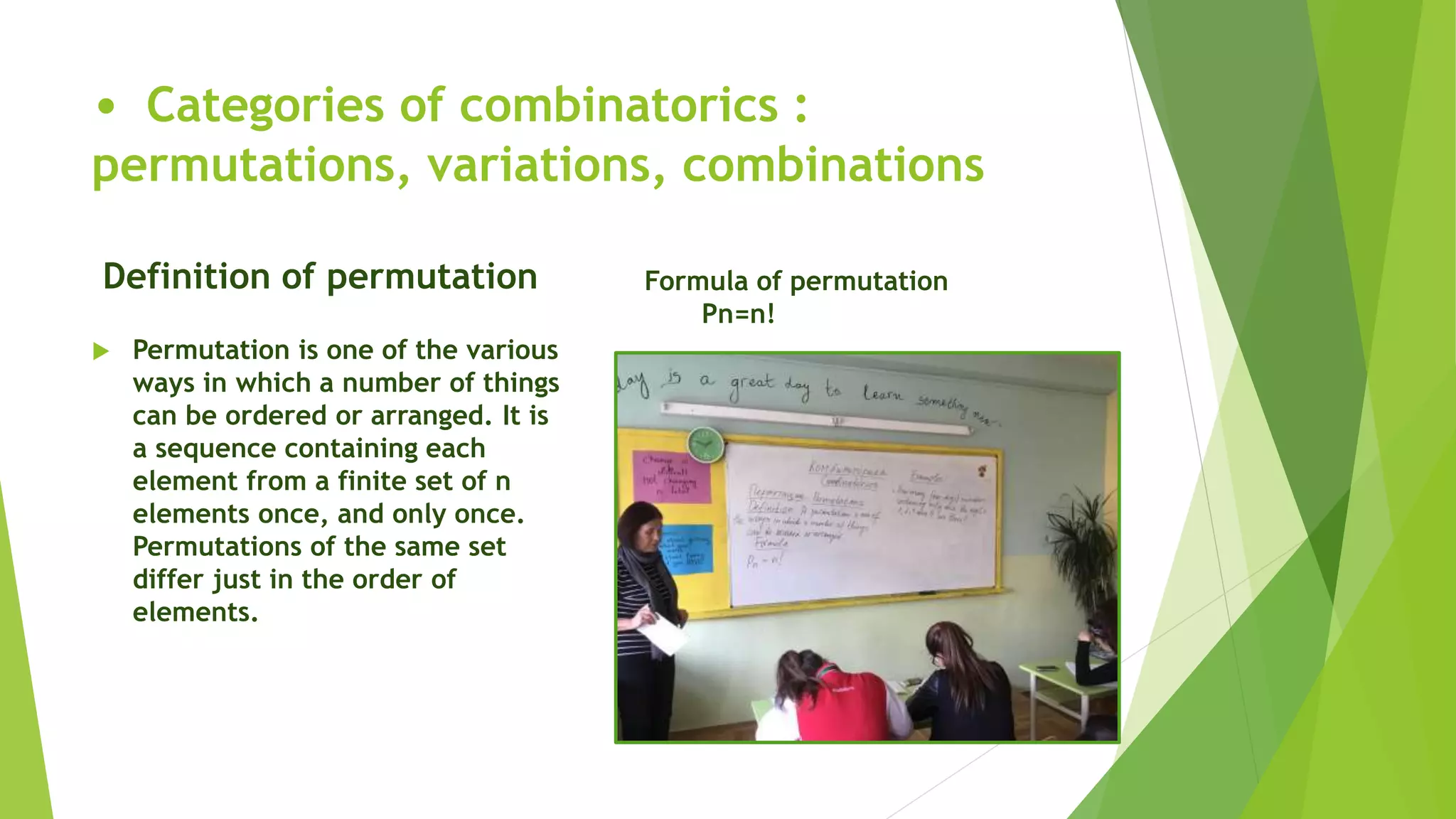 Combinatorics- 144 SECONDARY SCHOOL NARODNI BUDITELI | PPTX