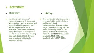 Combinatorics- 144 SECONDARY SCHOOL NARODNI BUDITELI | PPT