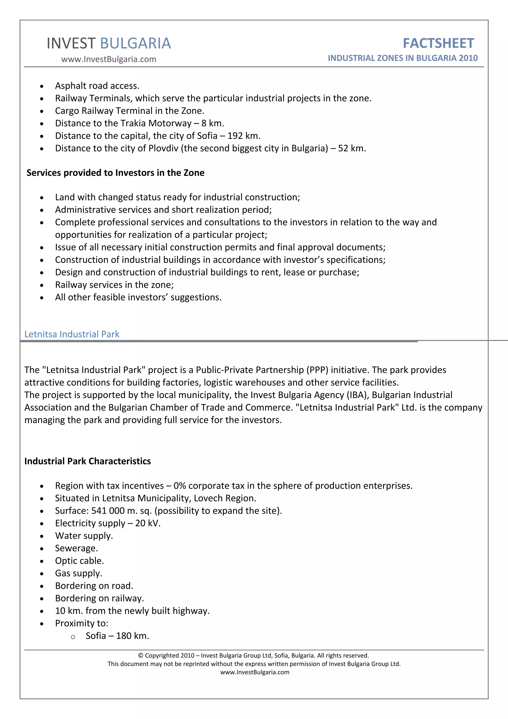 Bulgaria Industrial Zones | PDF