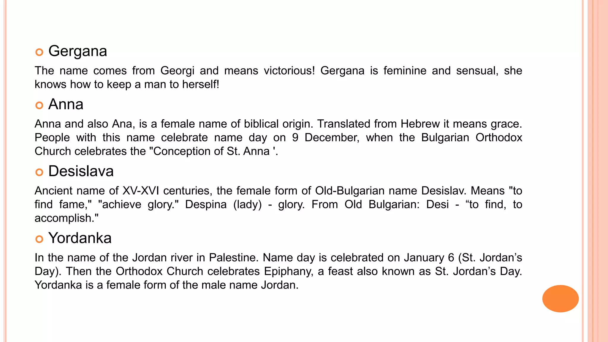 Bulgarian female names | PPTX
