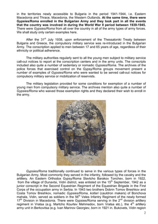 Bulgarian gypsies in Second World War | PDF
