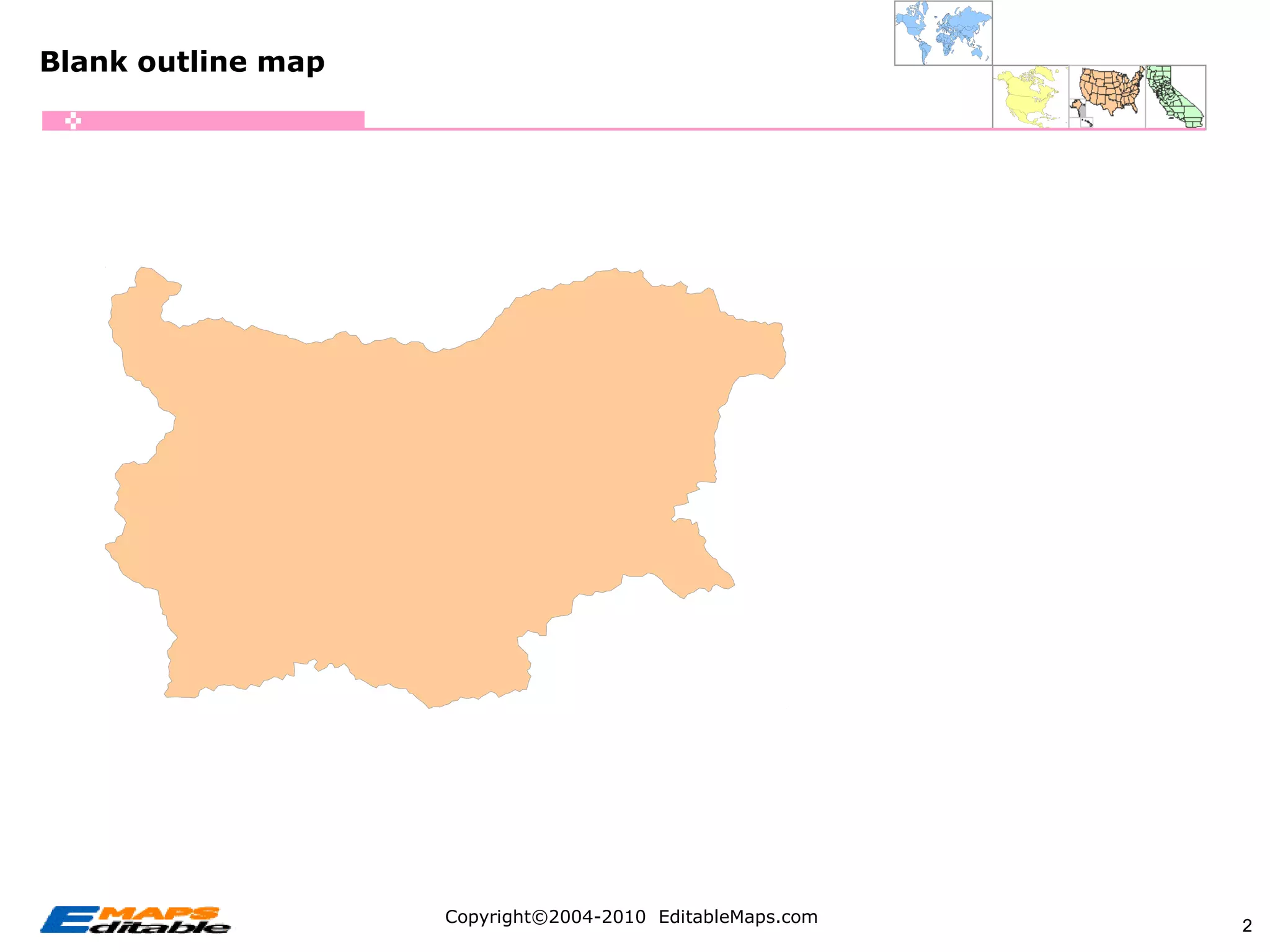 Bulgaria map, Bulgaria outline map, Bulgaria editable map, Bulgaria ...