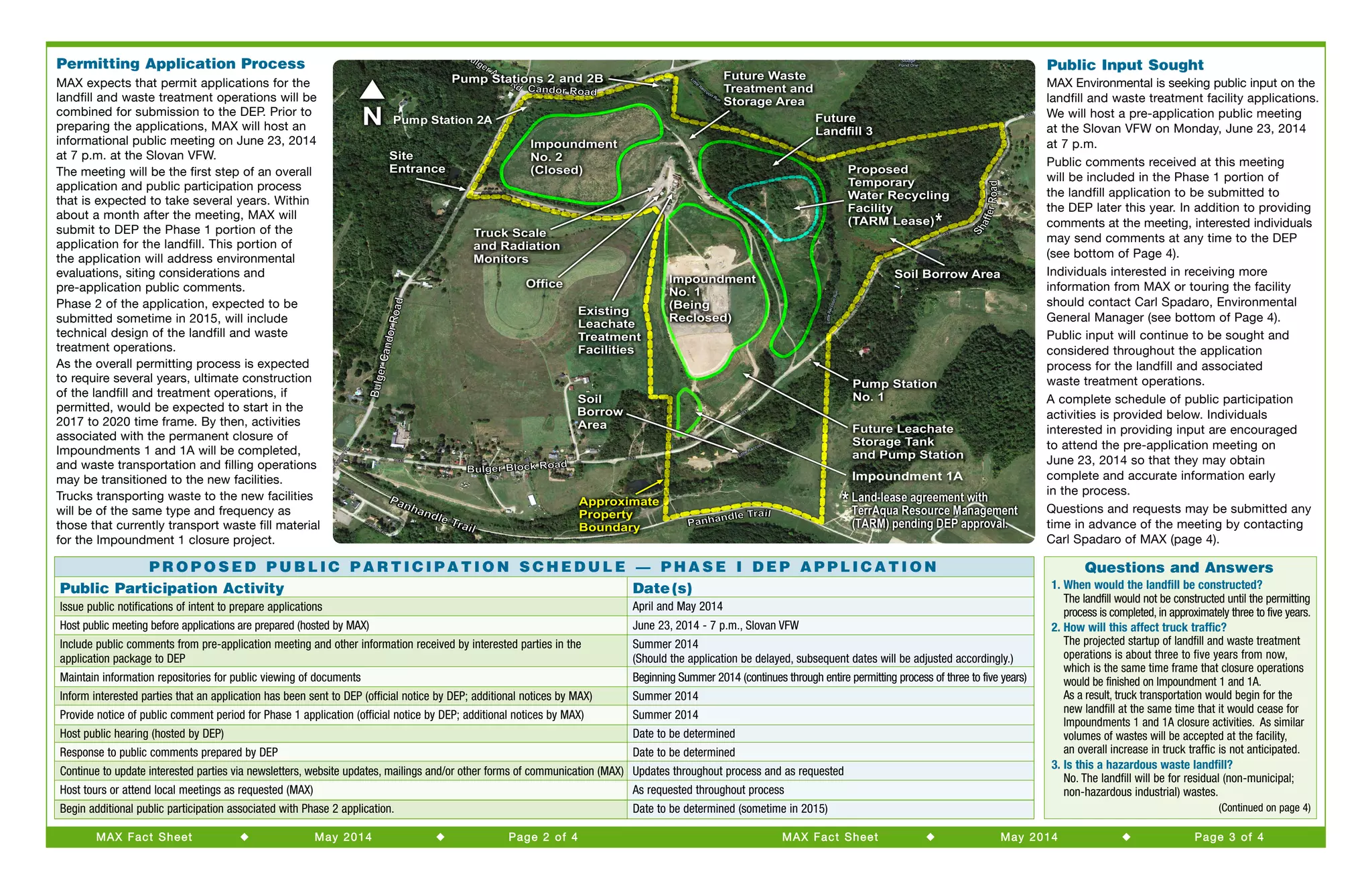 Max Environmental Bulger Landfill Expansion Fact Sheet | PDF