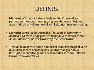 TATACARA BERKAITAN SALAH LAKU BULI DI SEKOLAHppt | PPT