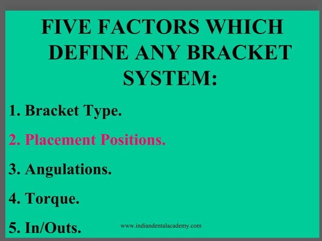 Buliding treatment mechanics though bracket positioning | PPT