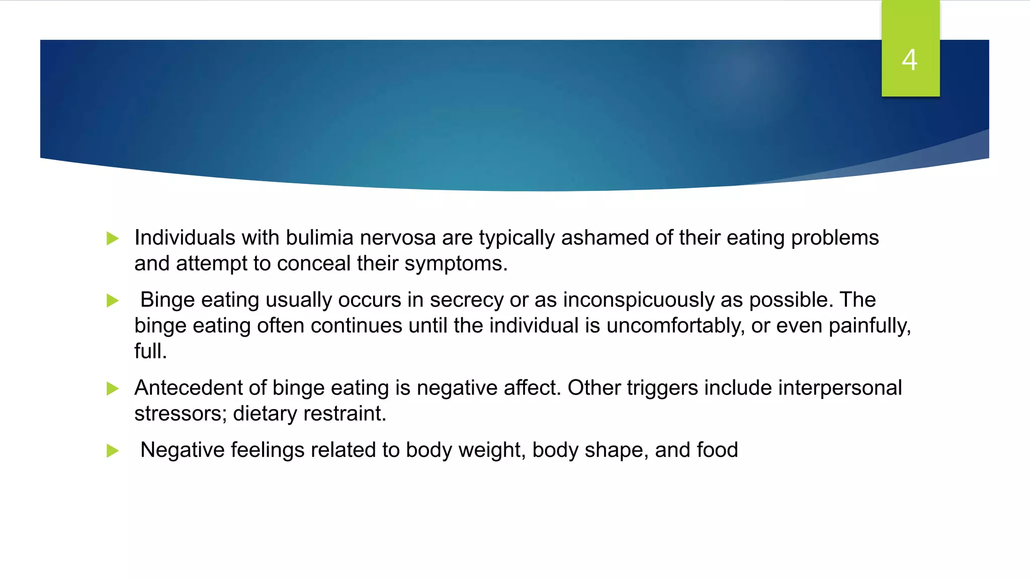 Bulimia and binge eating disorders | PPT