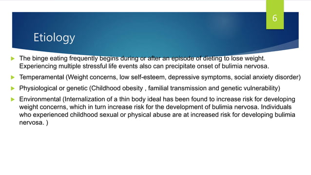 Bulimia and binge eating disorders | PPT