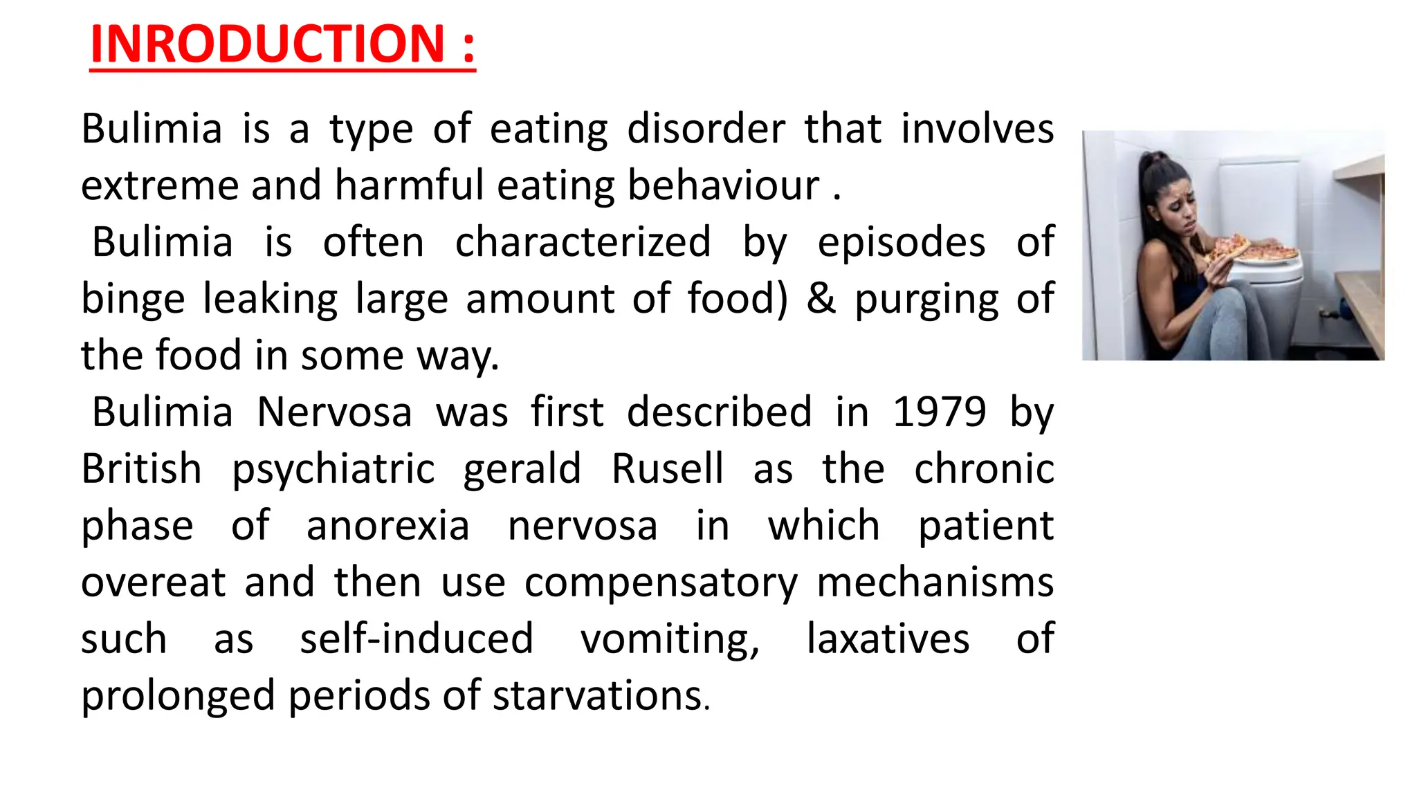 Bulimia nervosa ( Eating Disorders) Mental Health Nursing. | PPTX