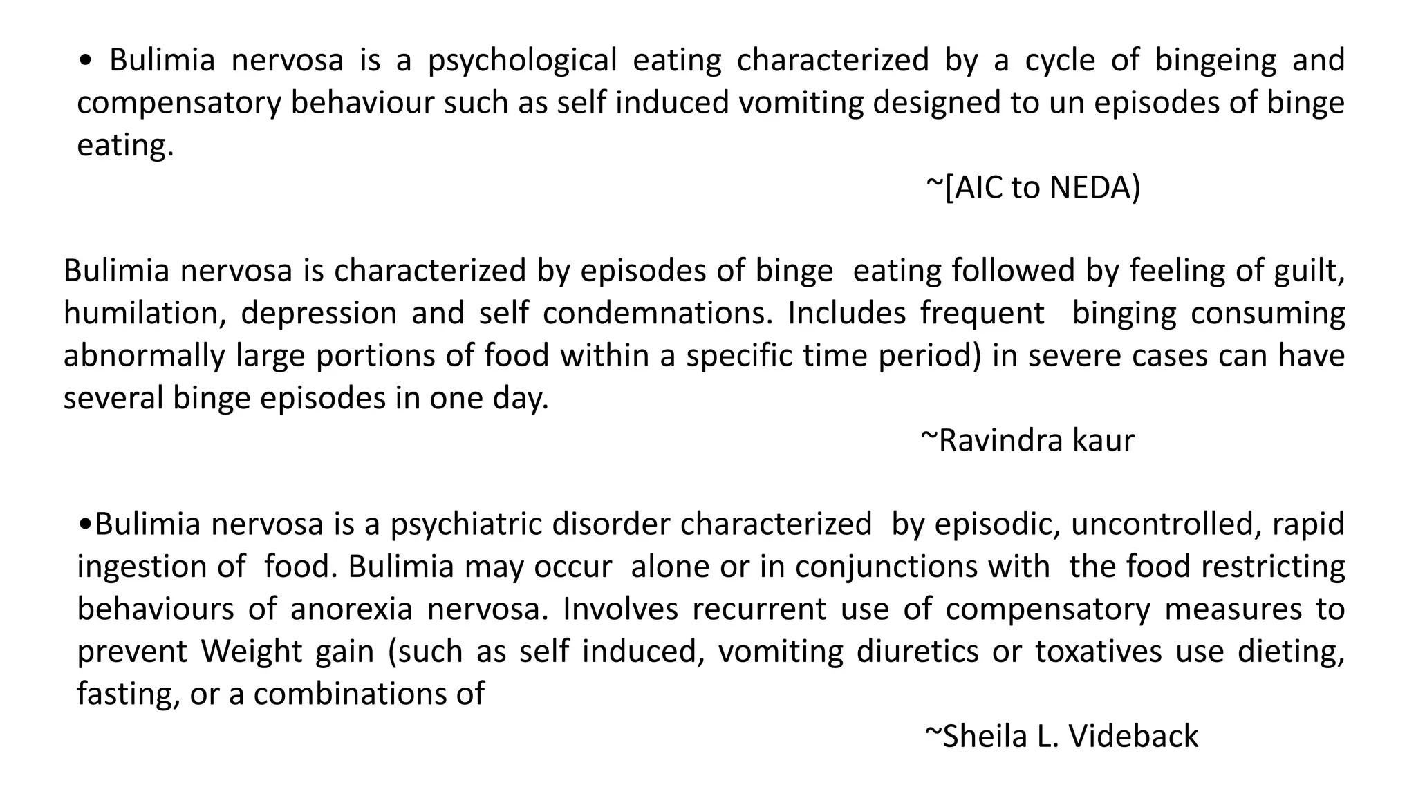 Bulimia nervosa ( Eating Disorders) Mental Health Nursing. | PPTX