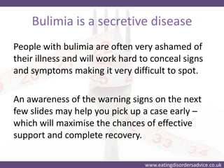 Warning Signs Of Bulimia
