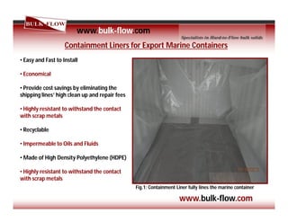 Bulk flow containment liners | PDF