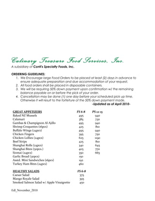 Bulk Order Menu Nov 2010 (1) | PDF