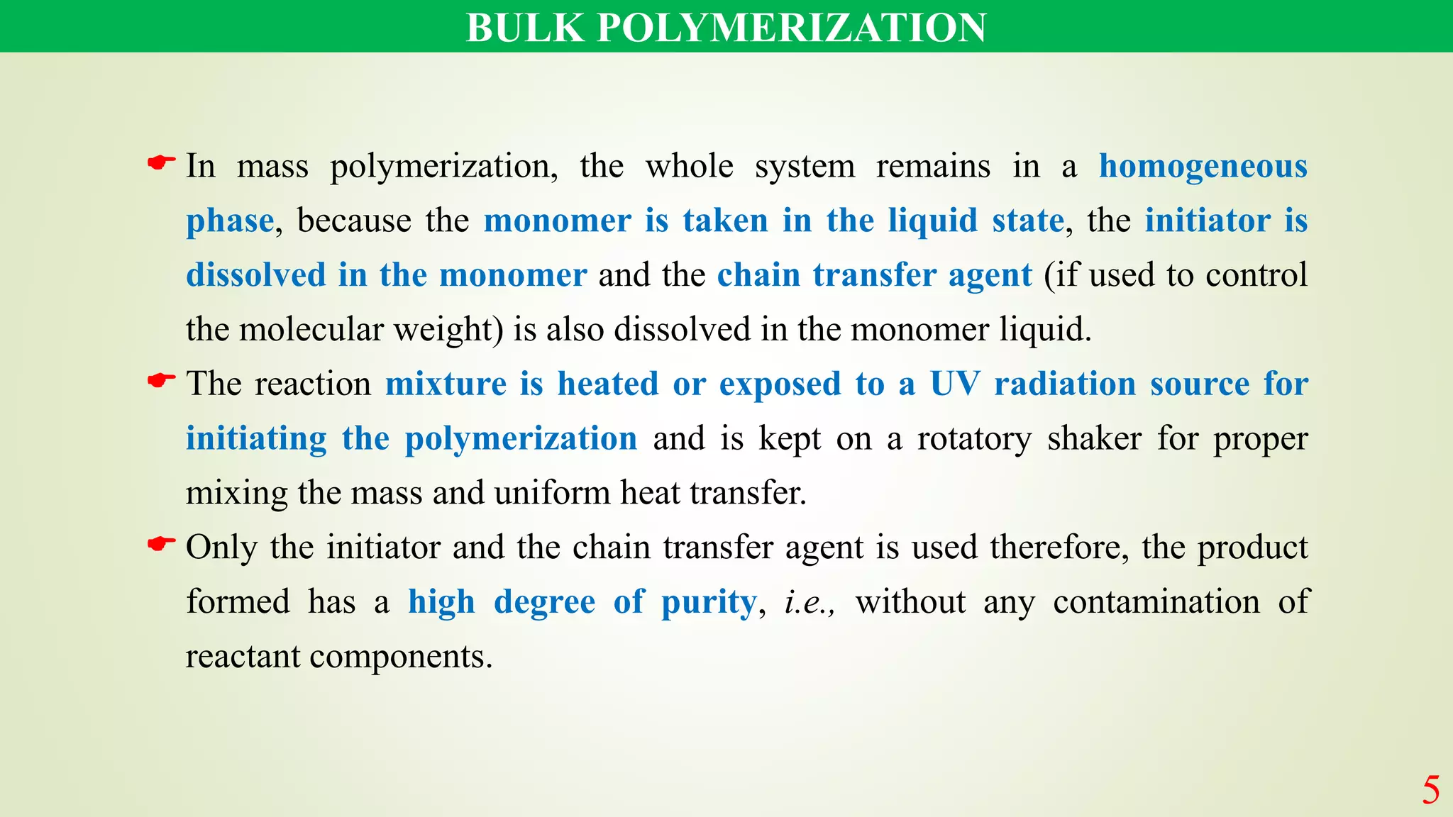 Bulk and Solution Polymerization | PPTX
