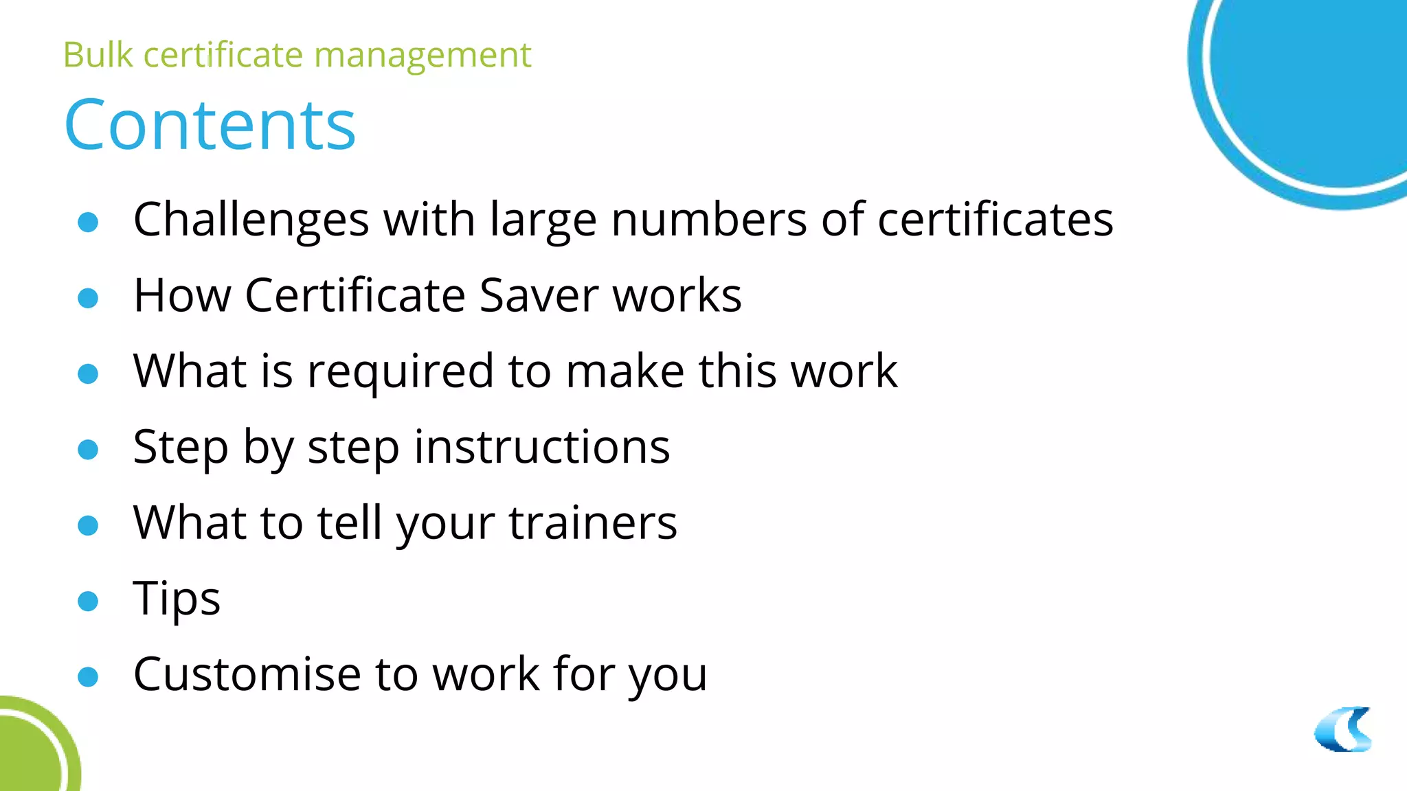 Tutorial: Bulk certificate management (Pro) | PPT
