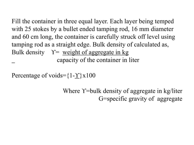 Bulk density and bulking of fine and coarse aggregate | PPTX | Civil ...