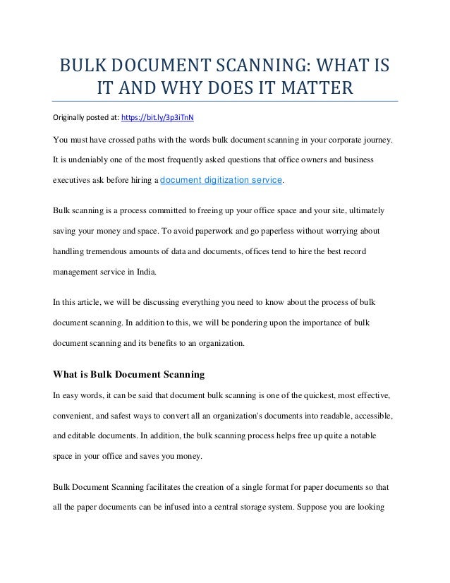 Bulk Document Scanning What is It and Why Does It Matter