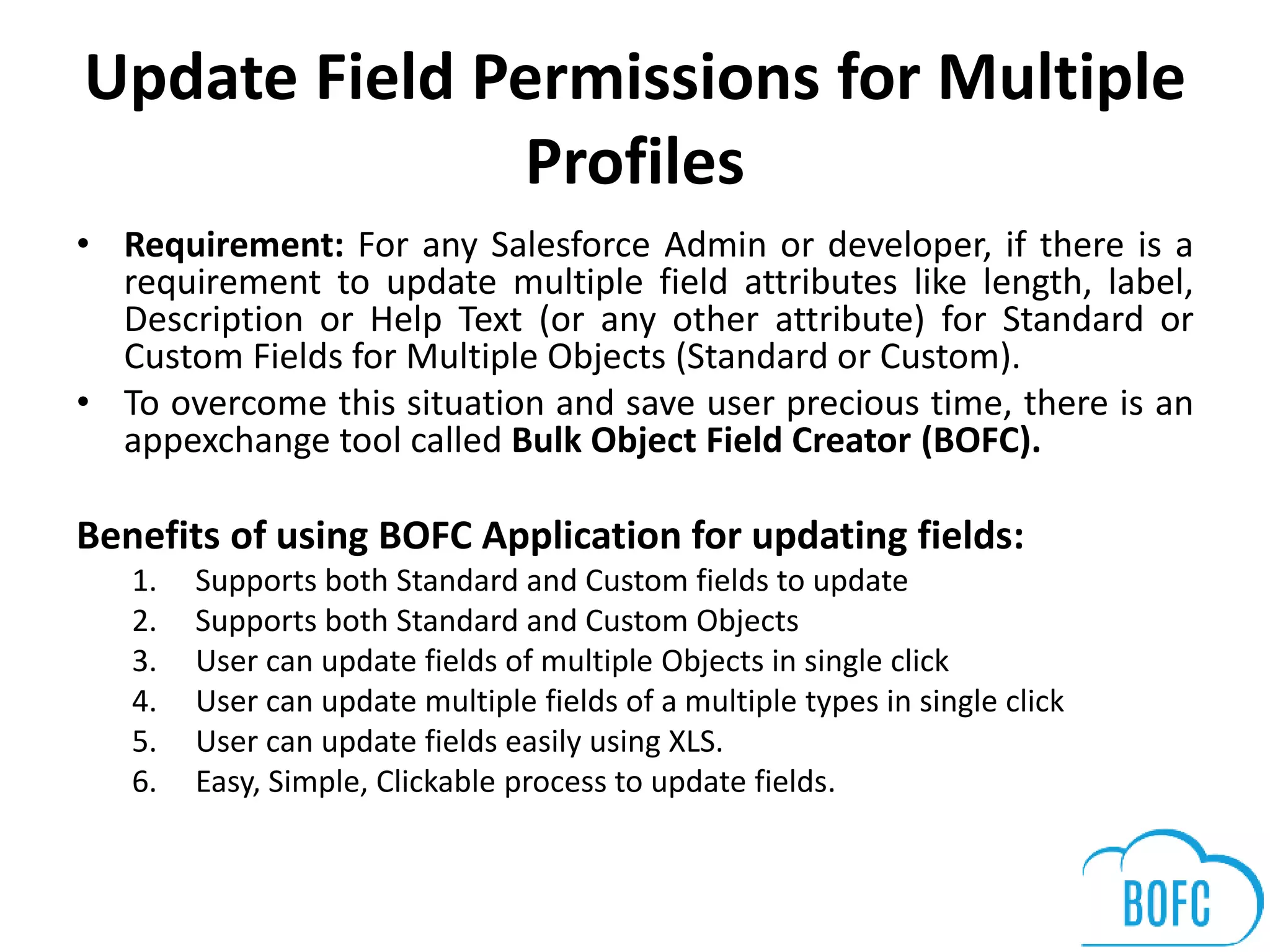 Bulk Field Permissions (FLS) Operations in Salesforce | PPT