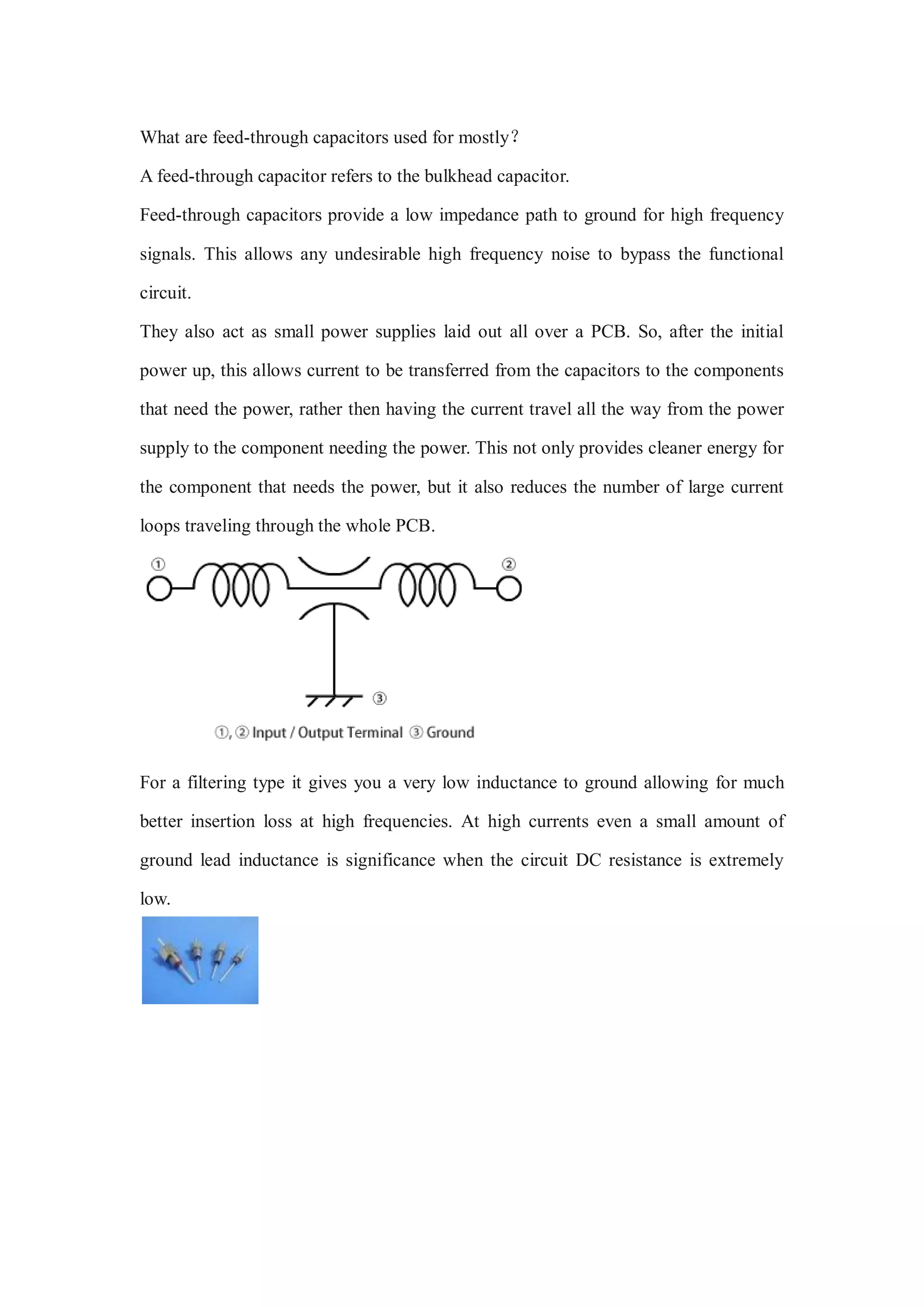 Bulkhead capacitor | PDF