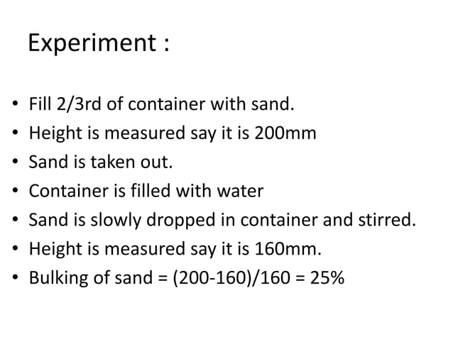 Bulking of sand | PPTX