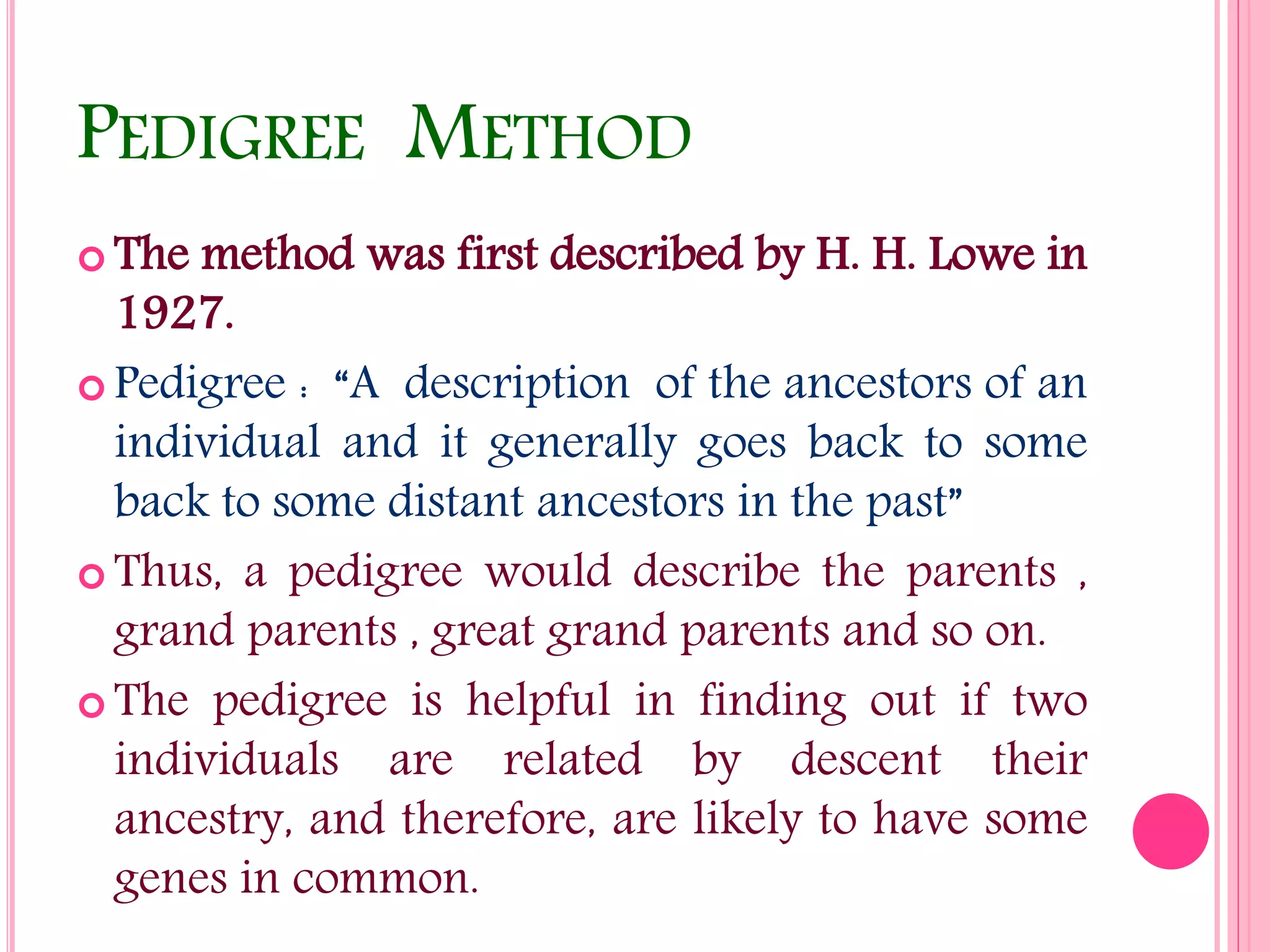 Bulk method pedigree method &line breeding | PPTX