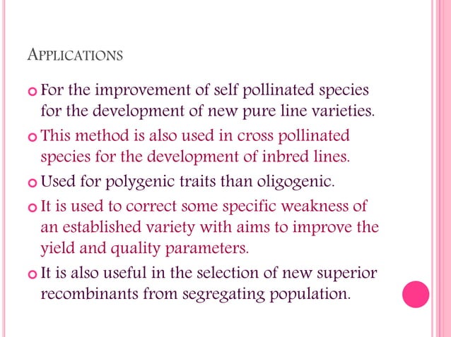 Bulk method pedigree method &line breeding | PPTX