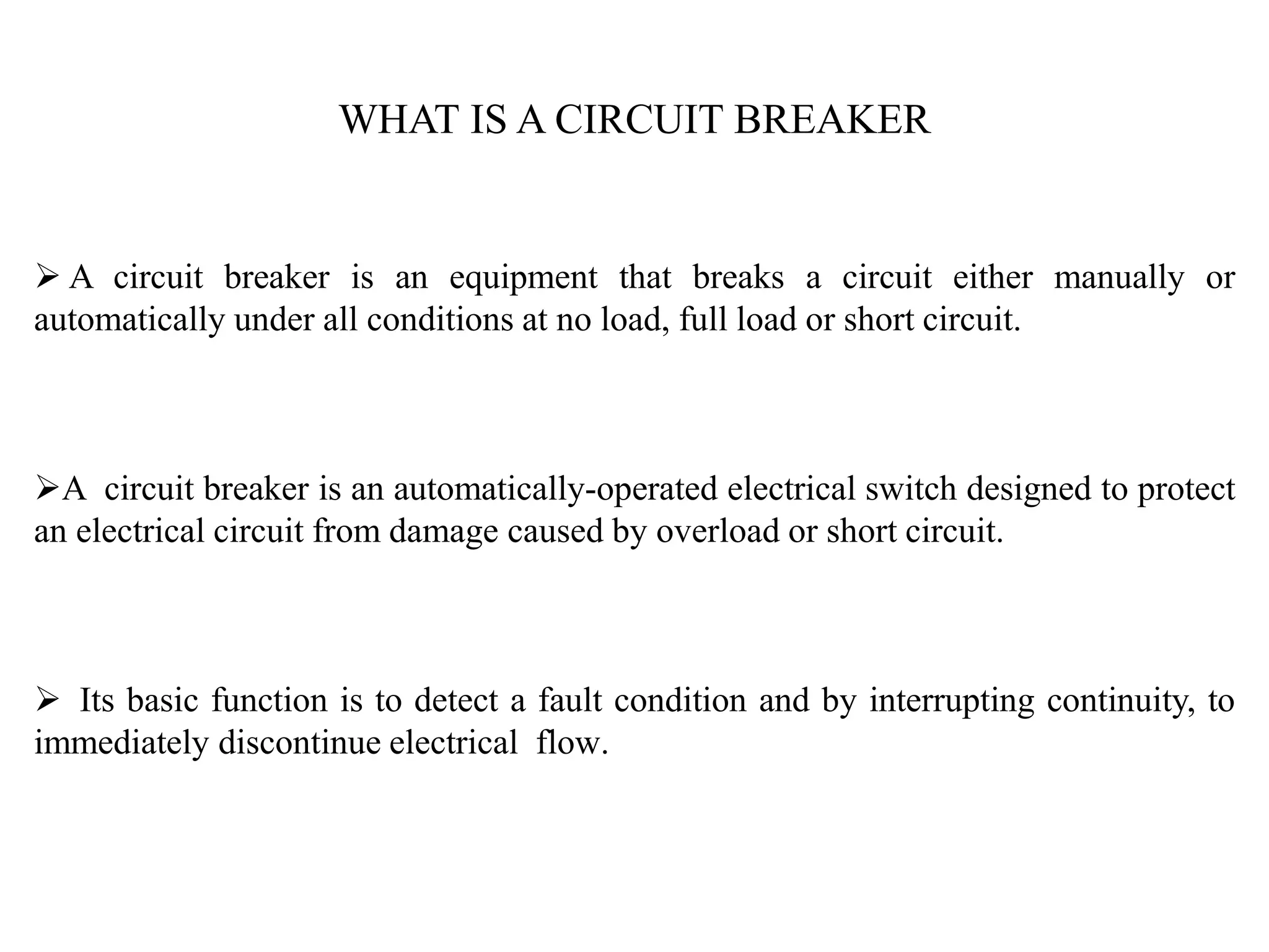 Bulk oil and min oil circuit breaker | PPTX