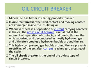 Bulk oil & Minimum oil Circuit Breakers | PPTX