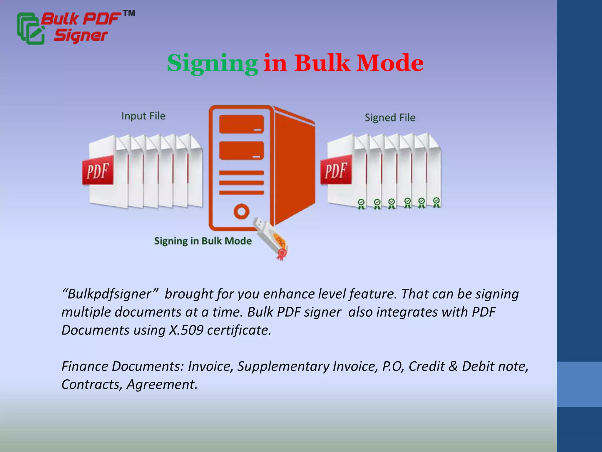 Automated Bulk Signing | PDF