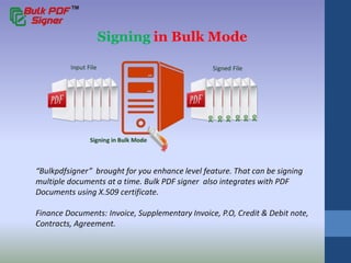 Automated Bulk Signing | PDF