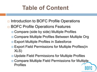 Bulk Profile Operations in Salesforce using BOFC App | PPT