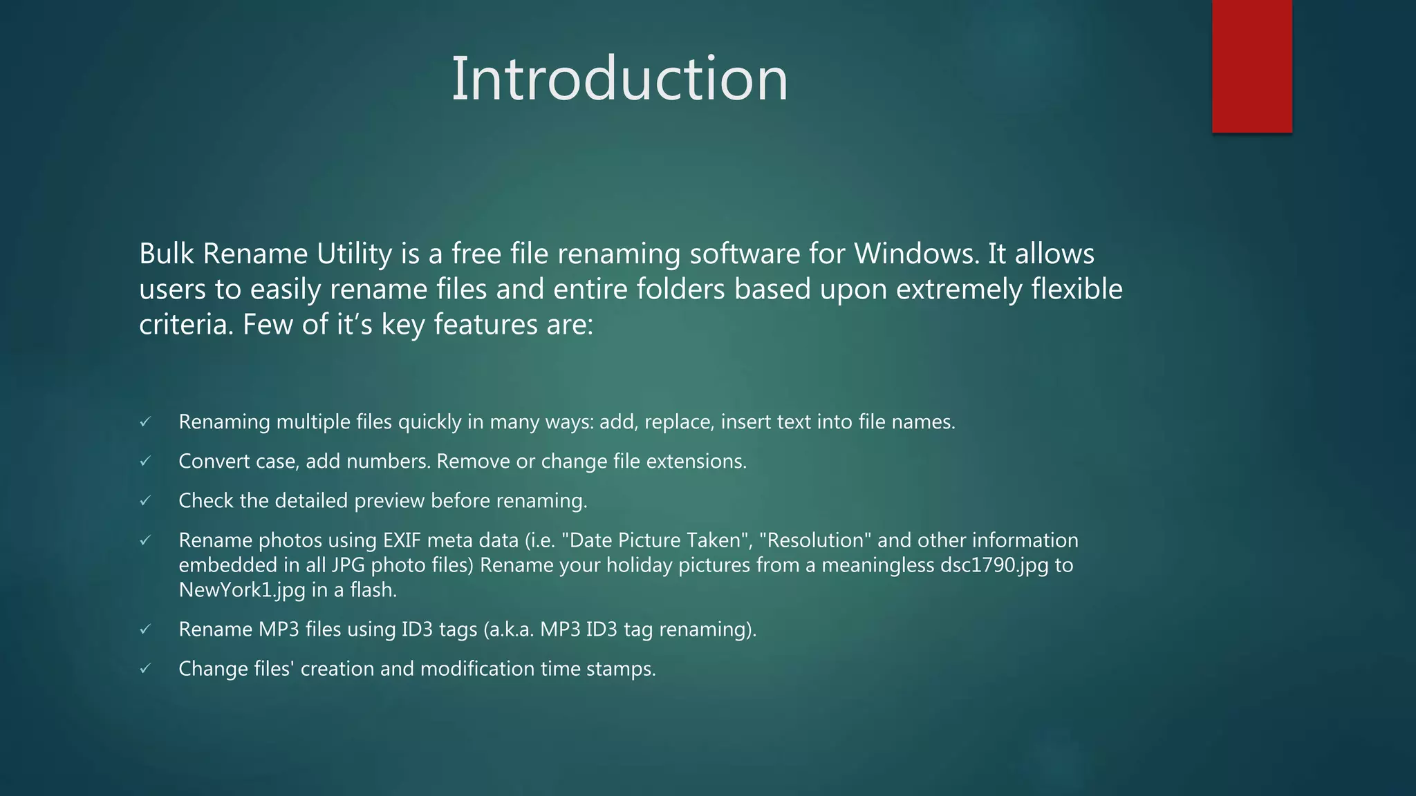User Experience (UX) Review - Bulk Rename Utility (BRU) | PPT