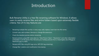 User Experience (UX) Review - Bulk Rename Utility (BRU) | PPT