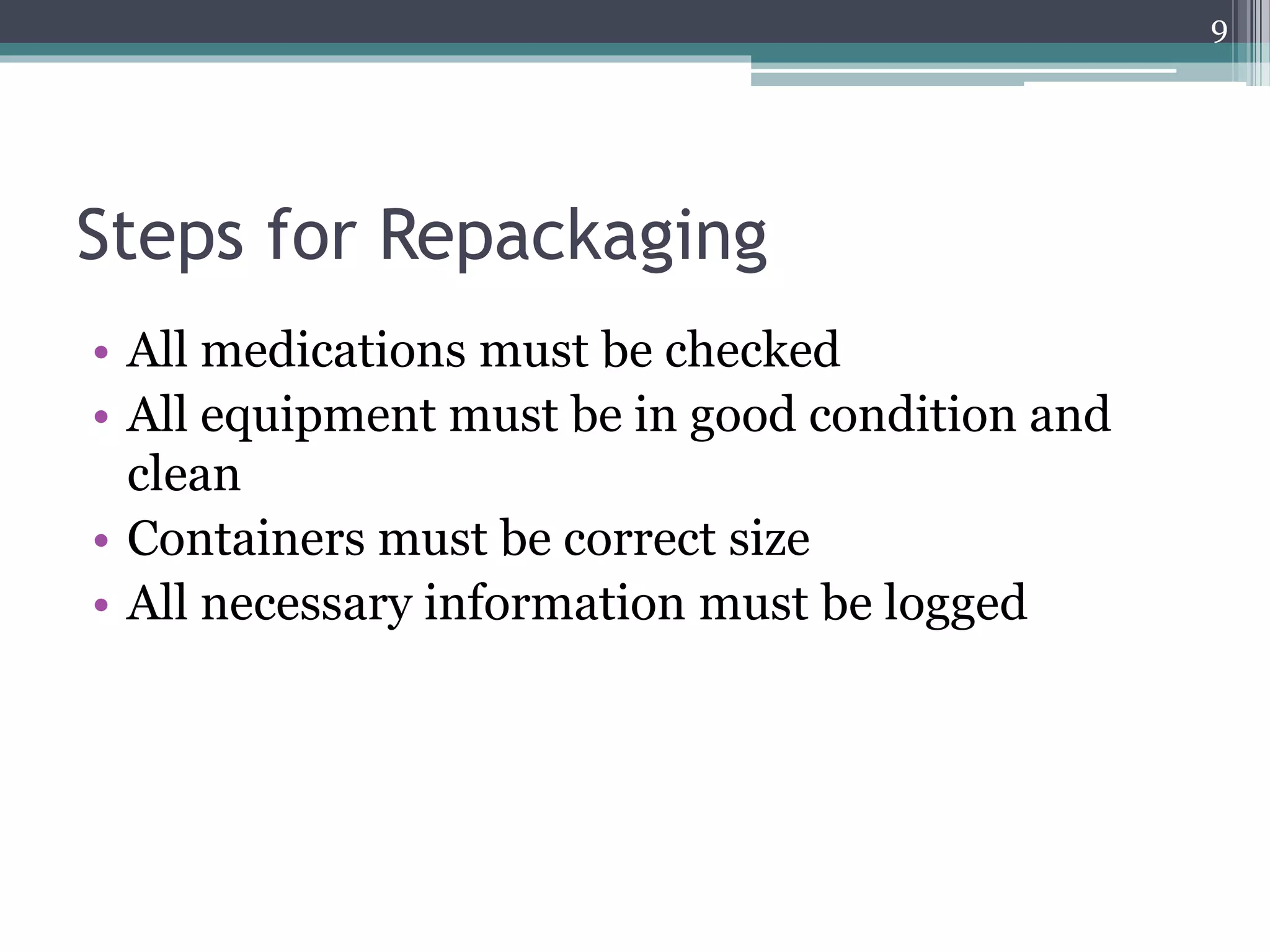 Chapter 11 Bulk repackaging and non-sterile compounding | PPTX