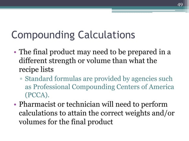 Chapter 11 Bulk repackaging and non-sterile compounding | PPTX ...