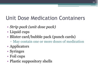 Unit Dose Pharmacy Strip Packs