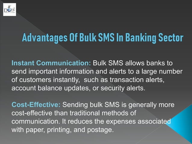 Bulk SMS For Banking Sector | PPT