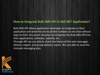 Bulk SMS gateway integration in asp.net