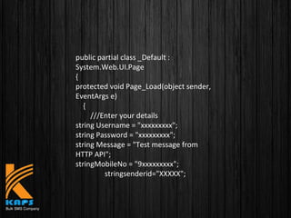 Bulk SMS gateway integration in asp.net