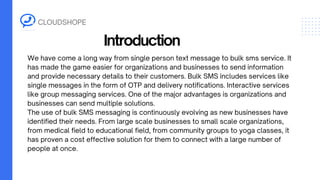 Bulk SMS Service Presentation for campaigns | PDF