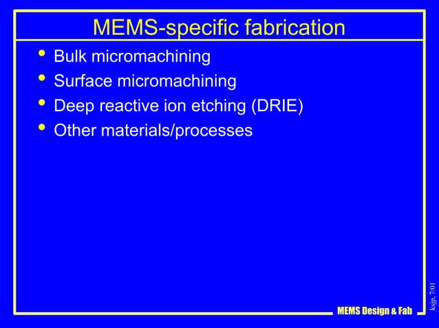 bulk surface micromachining and engg stuff about mems | PPTX