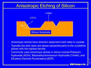bulk surface micromachining and engg stuff about mems | PPTX