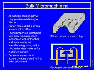 bulk surface micromachining and engg stuff about mems | PPTX