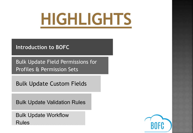 Bulk Update Operations In Salesforce Using Bofc App Ppt