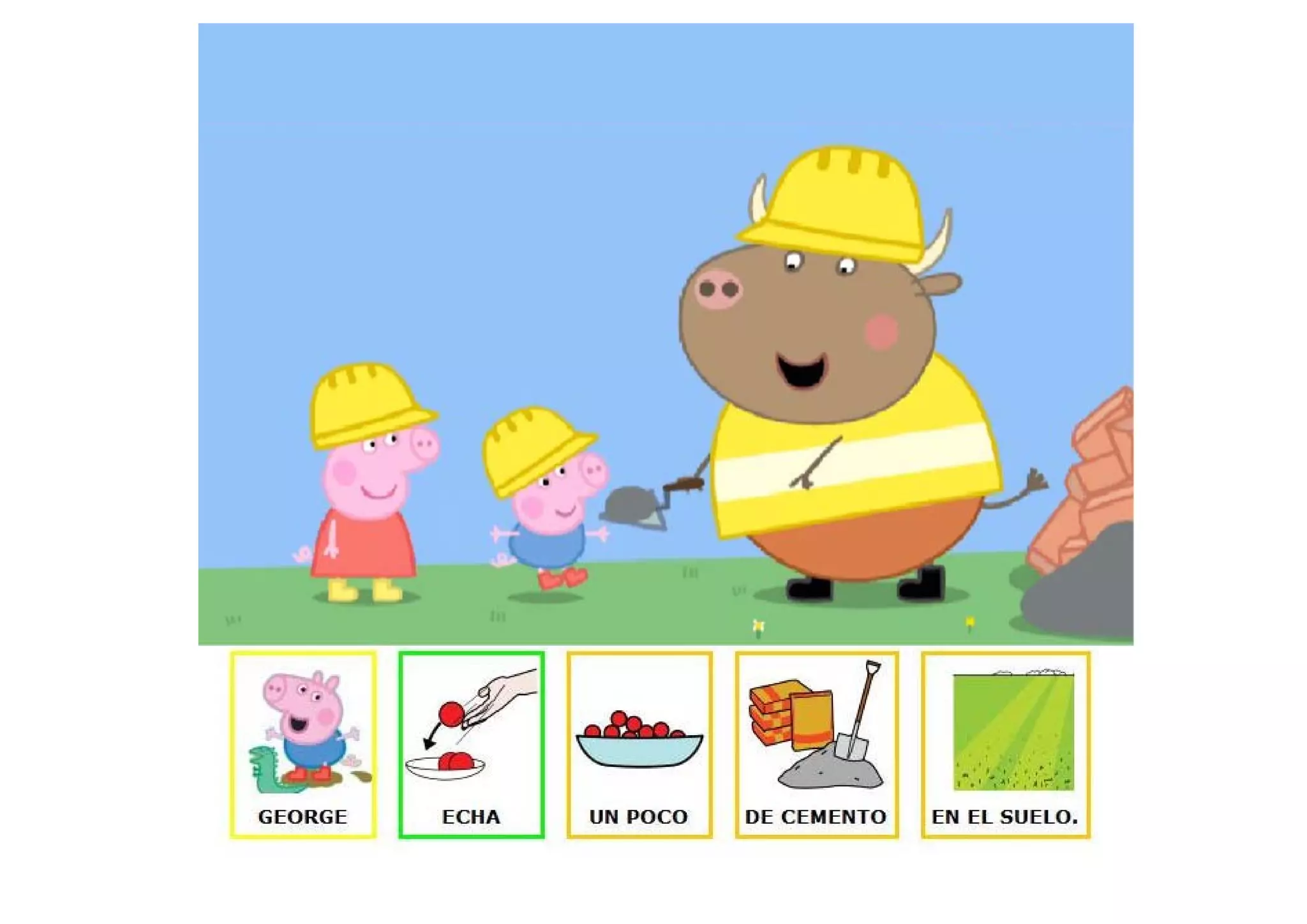 Sr. Bull ( Peppa Pig ) construye una casa. Cuento con pictogramas ...